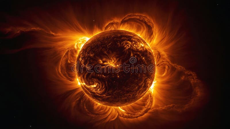 Sun with Magnetic Storms. Plasma Flash on the Surface of a Our Star ...