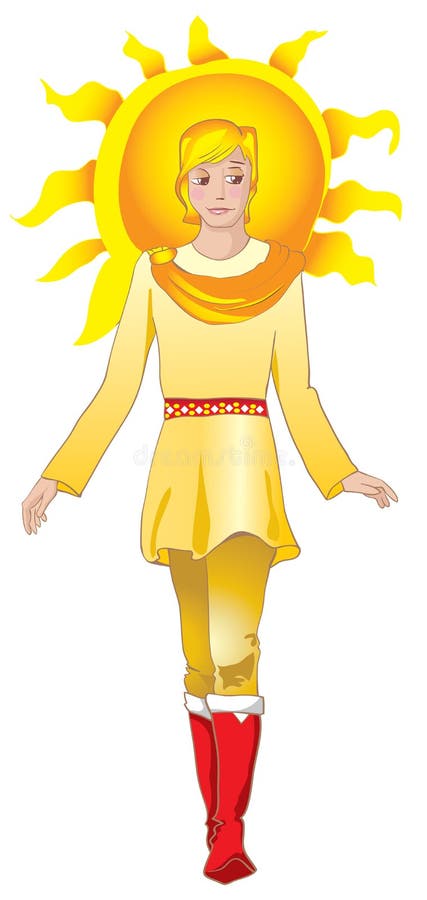 Sun man stock vector. Illustration of life, orange, yellow - 18866208