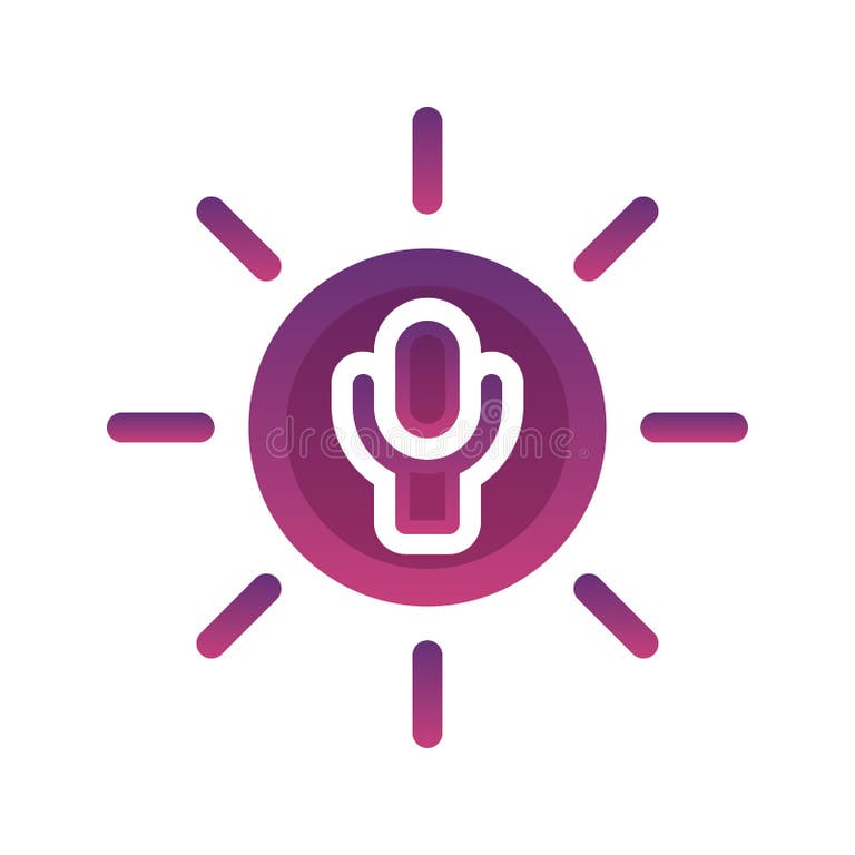 Sun Mic Logo Gradient Design Template Icon Element Stock Vector ...