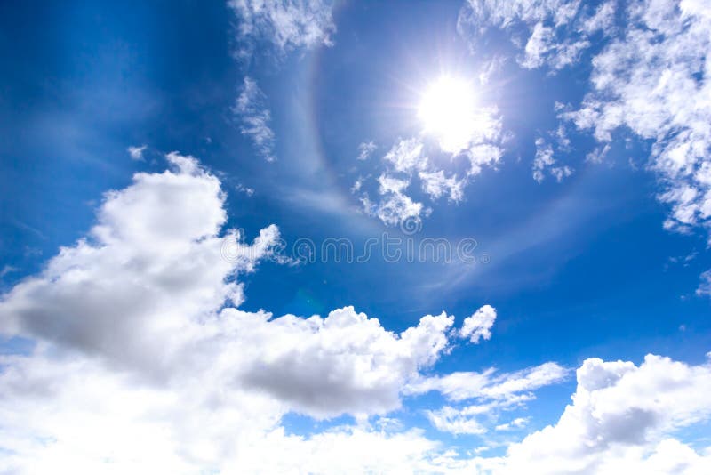 The Sun In The Mid Day Blue Sky Stock Photo - Image of view, nature ...