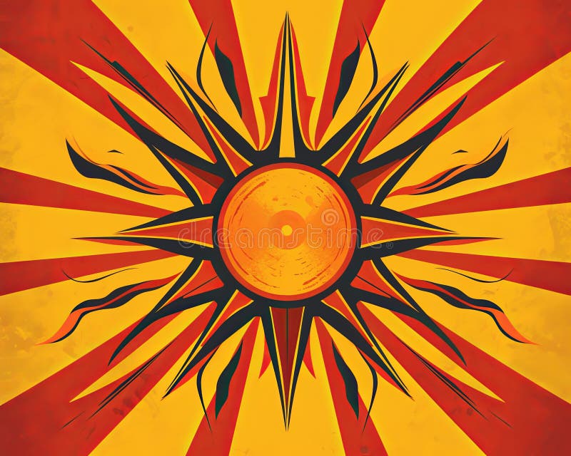 The Sun is in the Middle of a Red and Yellow Background Stock ...