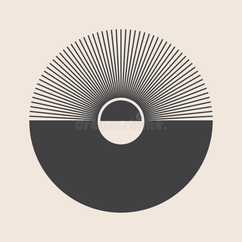 Sun Minimal Design Concept. Abstract Design, Logo or Icon Stock Vector ...