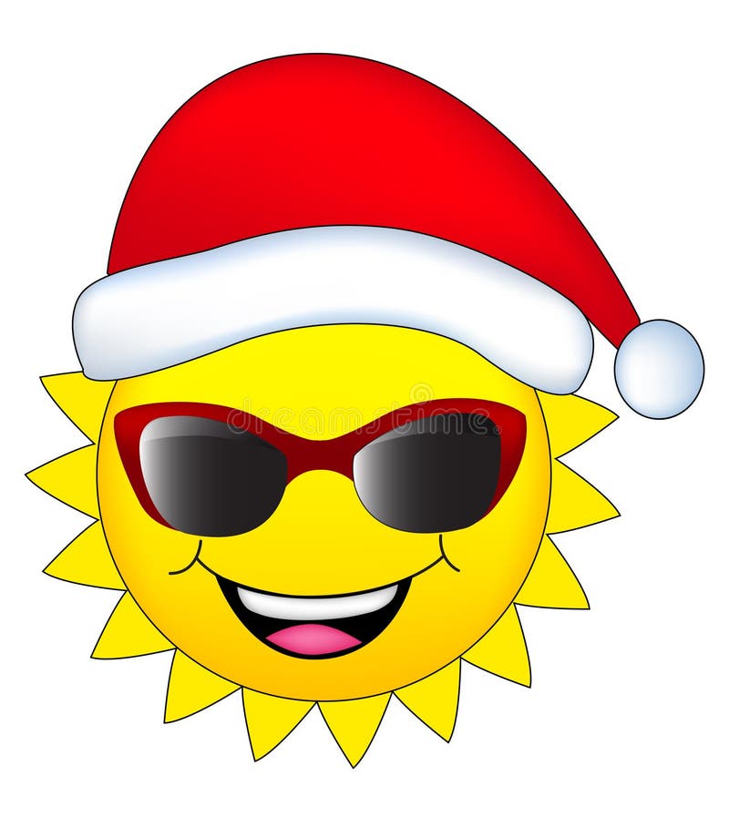 Sun mit Sankt-Hut stock abbildung. Illustration von sommer - 78912755
