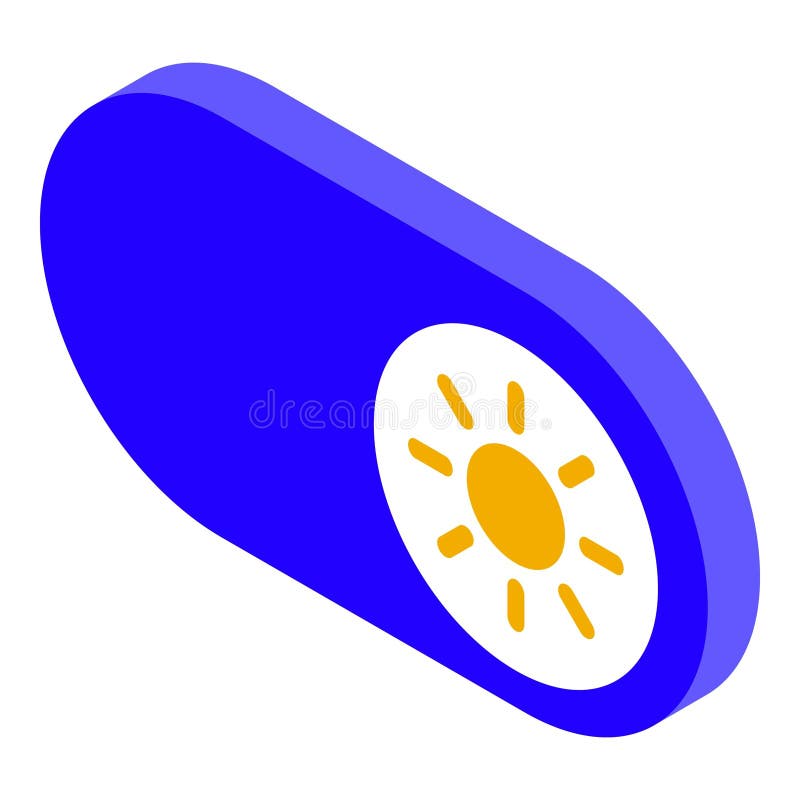 Sun Mode Toggle Button Showing Light Setting in Isometric View Stock ...