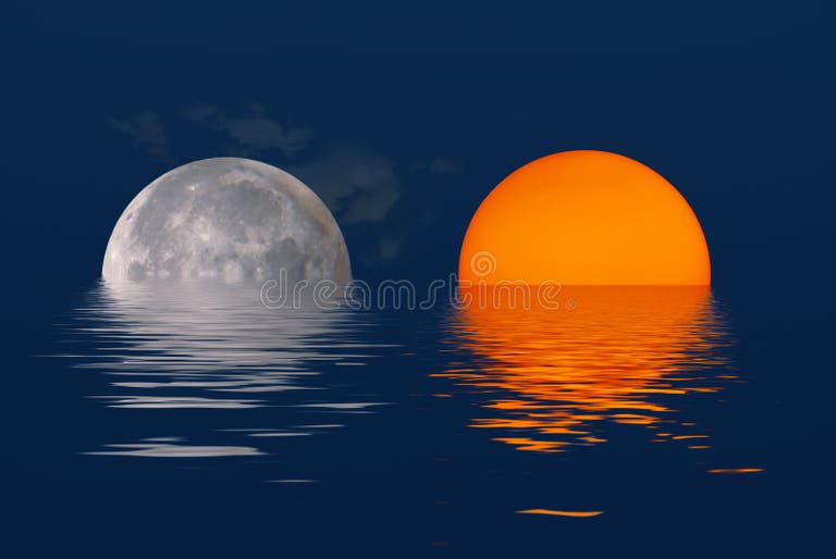 Sun and Moon stock image. Image of clouds, sunbeam, force - 3826341