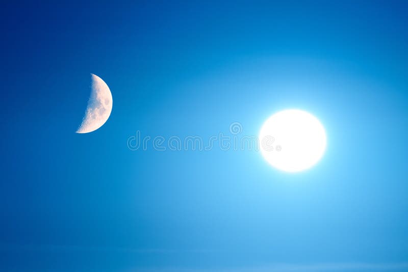 Sun and Moon stock photo. Image of environment, yellow - 98286848