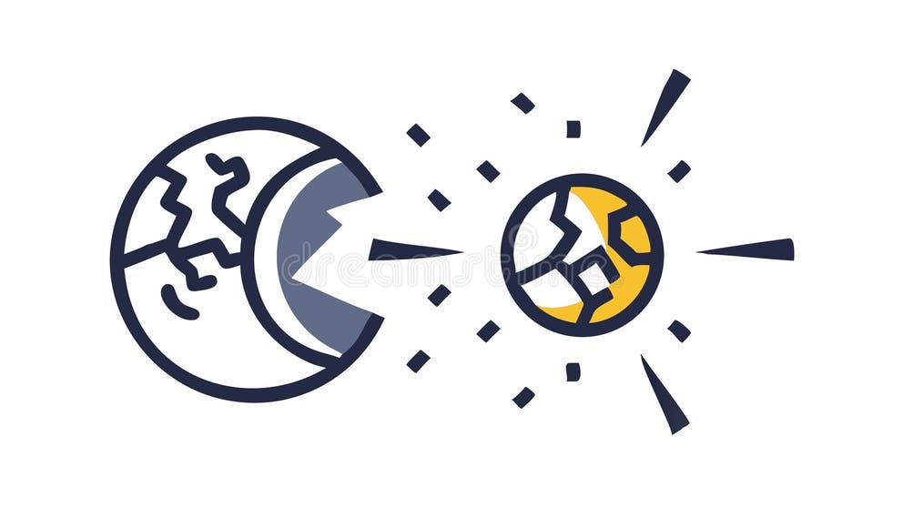 Sun and Moon Collision or Eclipse Conceptual Vector Icon, Vector Design Generative AI Stock ...