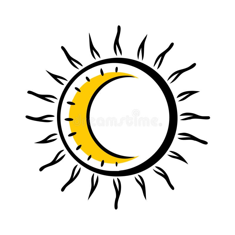 Sun and Moon Design Features Bright Yellow and Contrasting Black ...
