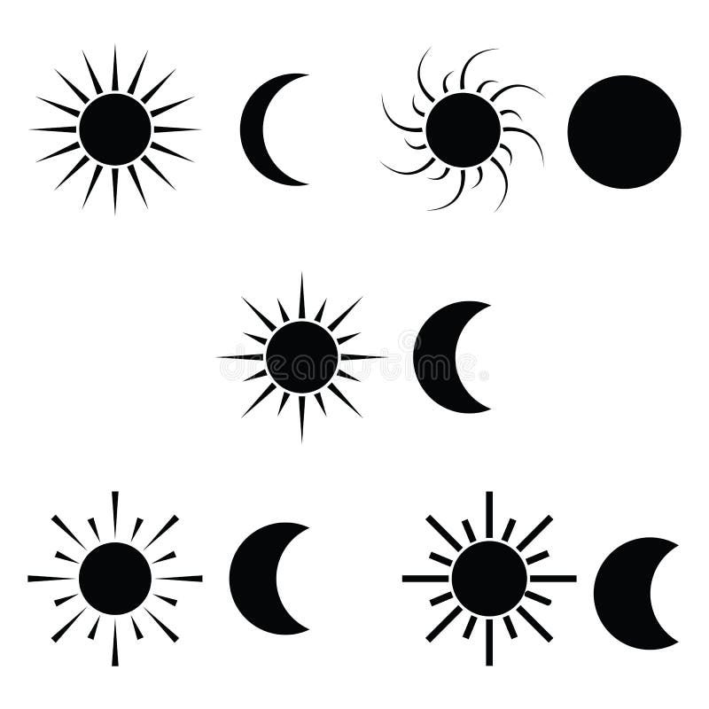 Sun and moon icon. stock vector. Illustration of morning - 102693834
