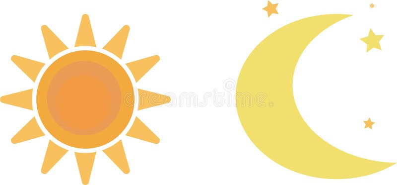 Sun and moon icon stock vector. Illustration of weather - 250636392
