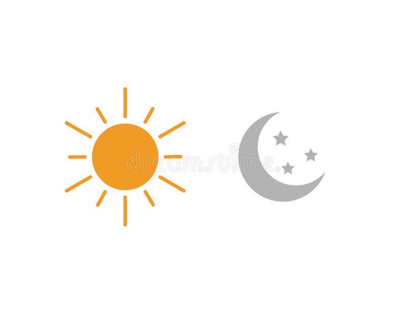 Sun and Moon Icon. Vector Illustration Stock Vector - Illustration of symbol, bright: 262206859