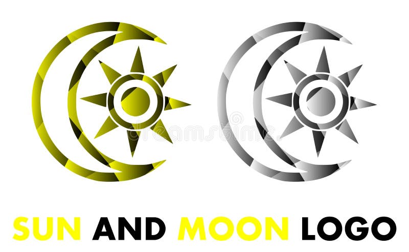 Sun and Moon Logo, Artistic, Colors, Isolated. Stock Illustration ...