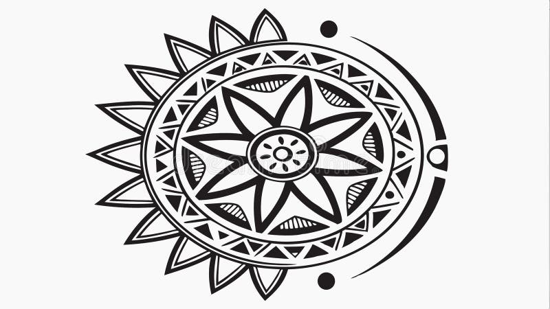 Sun and Moon Mandala, Celestial Pattern, and Cosmic Design Vector ...