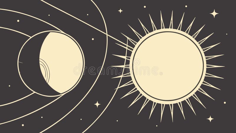 Sun and Moon Phases, Celestial Design for Astronomy and Cosmic Themes ...