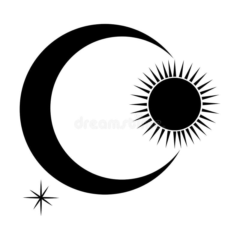 Sun and moon shapes stock vector. Illustration of mountain - 105358396