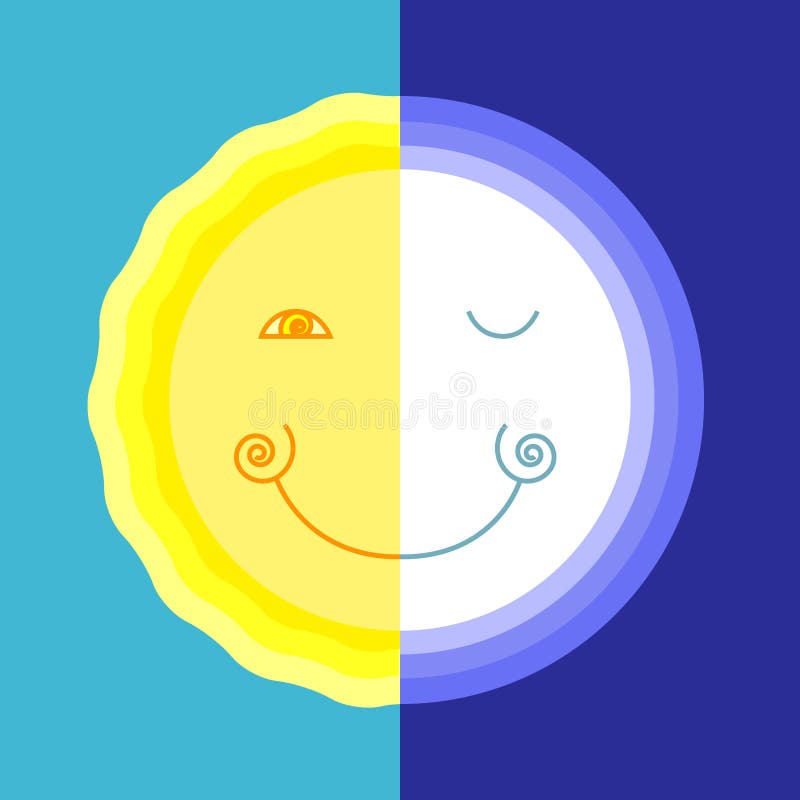 Sun and moon stock illustration. Illustration of lighting - 73773522