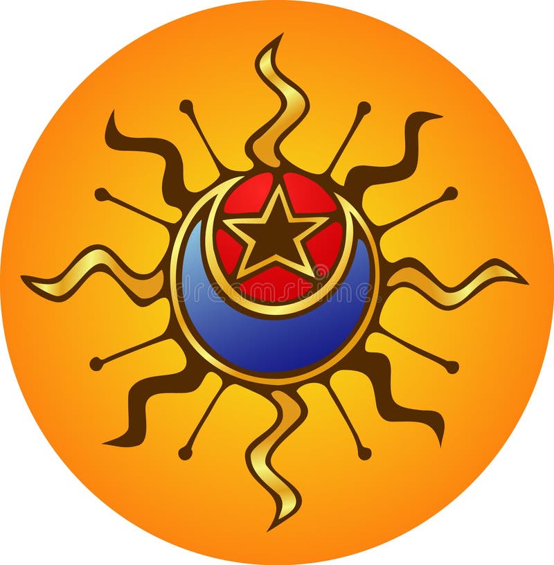 Sun, Moon, Star stock vector. Illustration of sign, magick - 24405257