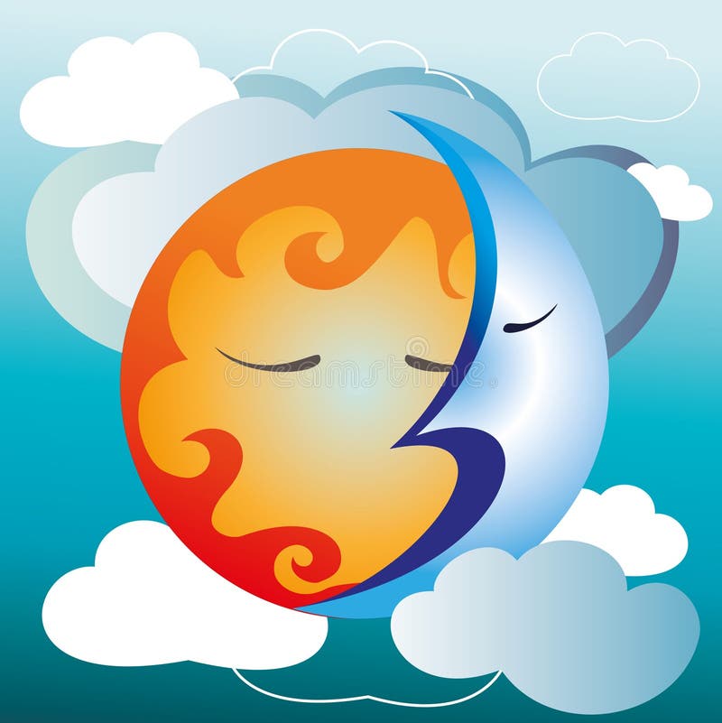 Sun And The Moon Stock Images - Image: 34438544