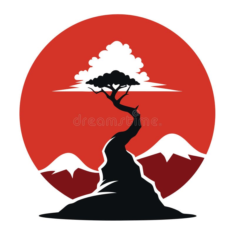 Sun on the Mountain and Bonsai Tree is Howling-si (4) Stock ...