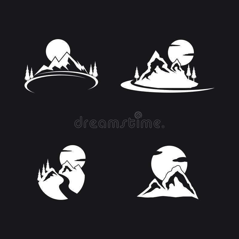 Sun Mountain Logo Icon Design â€“ Stock Illustration Stock Illustration ...