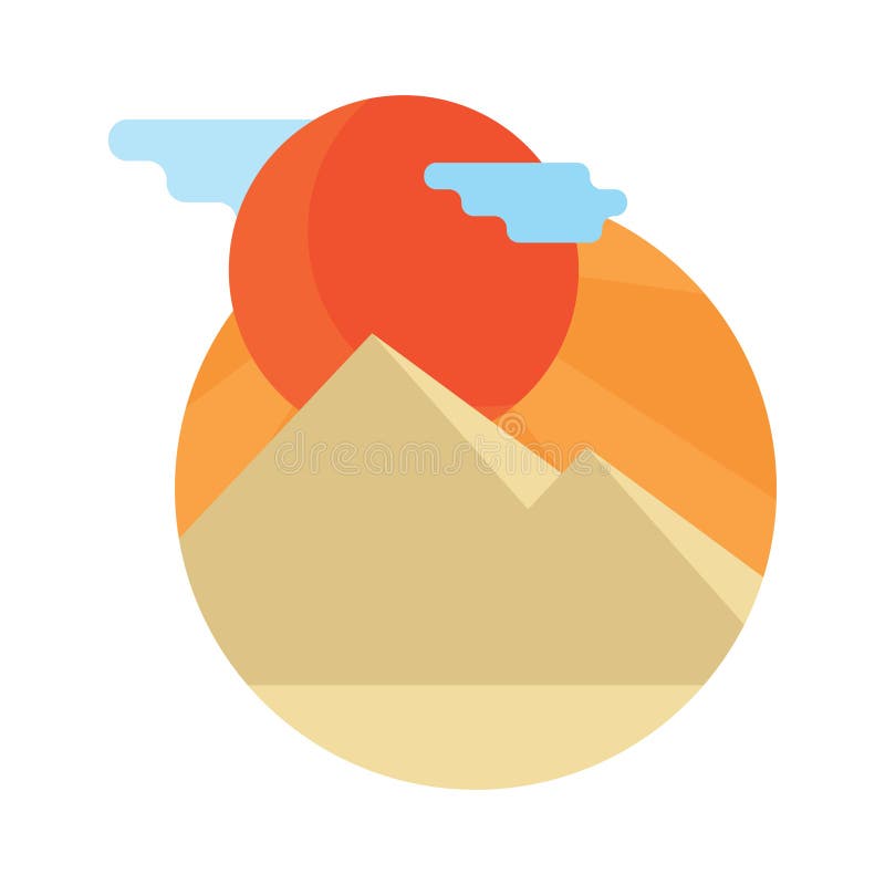 Sun and Mountains. Vector Illustration Decorative Design Stock Vector ...