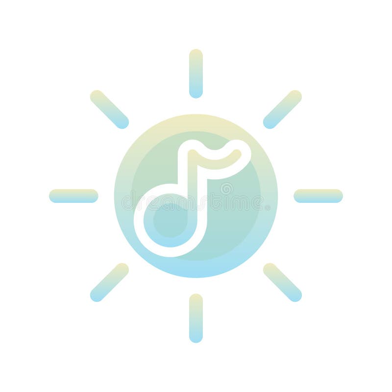 Sun Music Logo Gradient Design Template Icon Element Stock Vector ...
