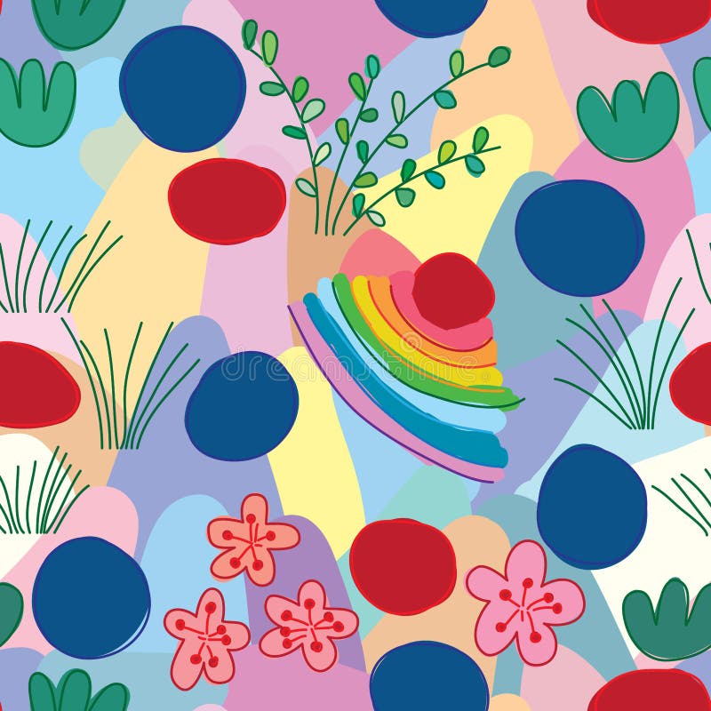 Sun No Mood Japan Style Seamless Pattern Stock Vector - Illustration of ...