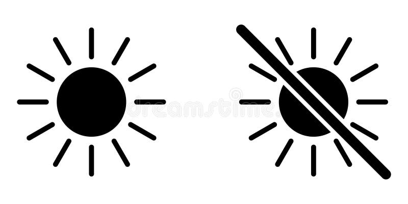 Sun and No Sun Vector Icon Set. Flat No Sun Light Pictogram is Isolated ...
