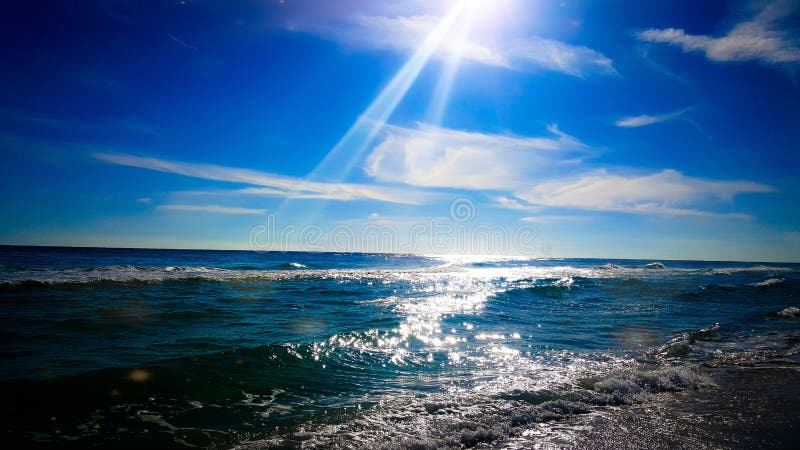 Sun and Ocean stock image. Image of ocean, bright, sunbeams - 170880427
