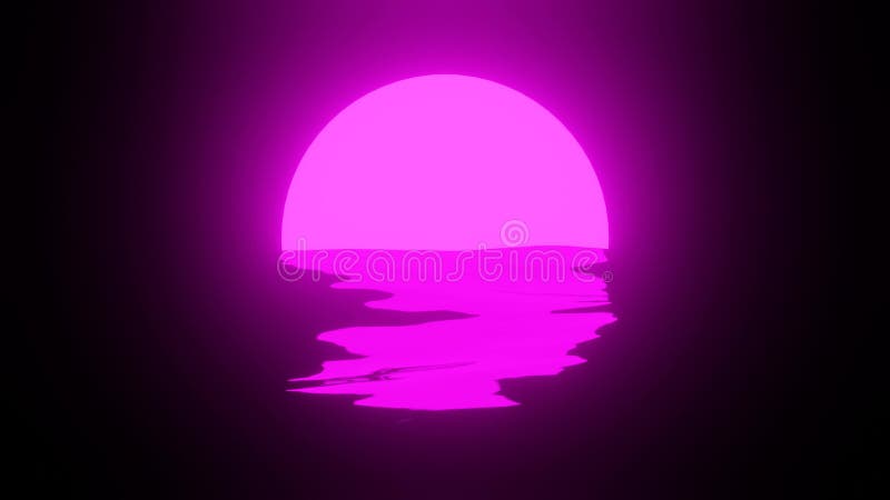 Purple Sun in Ocean Background in a Seamless Loop Stock Footage - Video ...