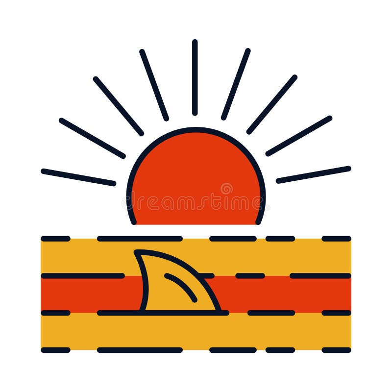 Sun, Ocean, Sunshine, Sunrise Icon Stock Vector - Illustration of shine ...