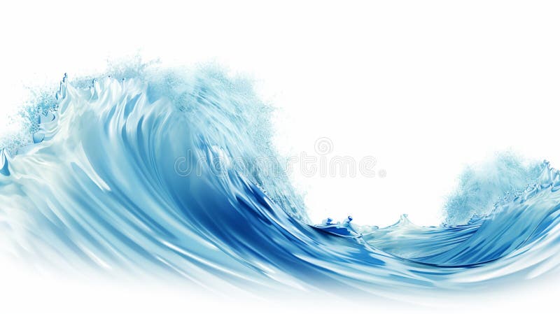 Sun Ocean Wave Blue Clouds Happy Splash. Waves in the Ocean. Generative ...