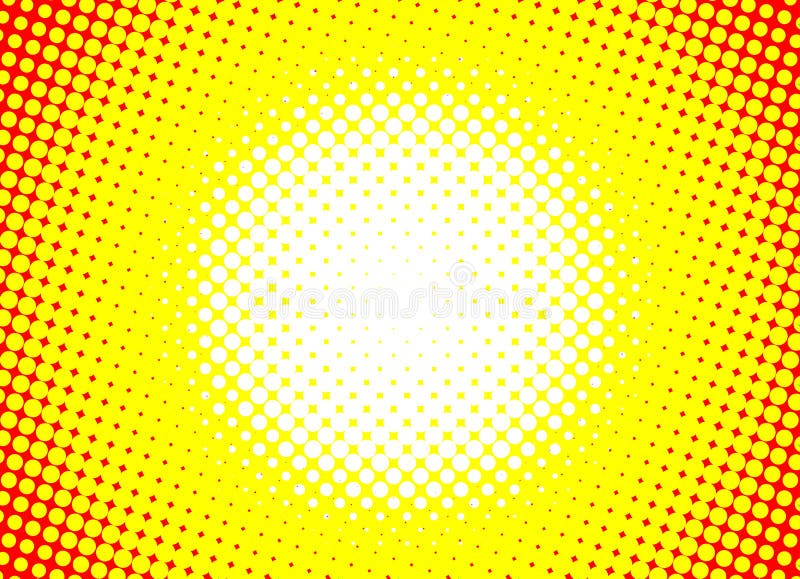 Sun Orange Halftone Circles Horizontal Background. Sunny Yellow Frame ...