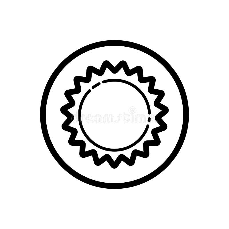Sun. Outline Icon in a Circle. Weather Vector Illustration Stock Vector ...
