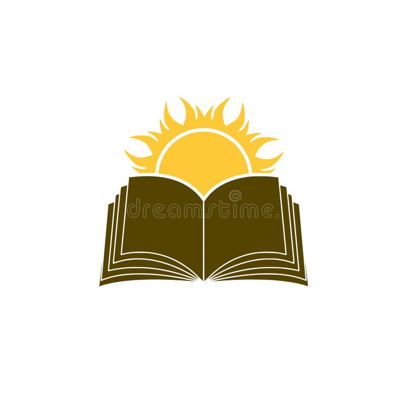 Sun Over Book Logo, Knowledge, Library Concept Stock Vector ...