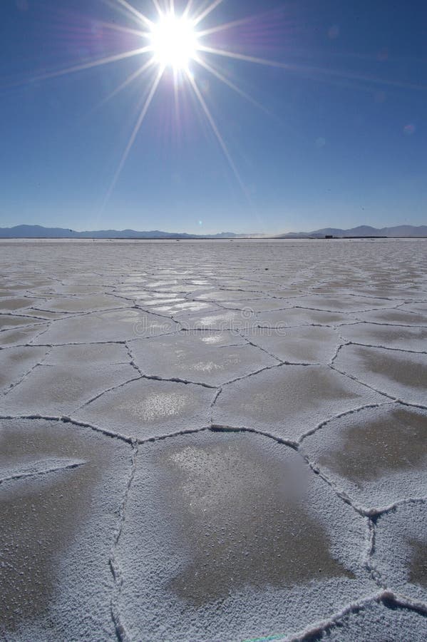 Sun over a dry salt lake stock image. Image of grande, salk - 477525