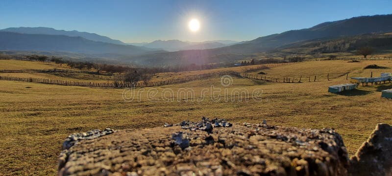 Sun over the fields stock image. Image of dawn, rural - 206463971