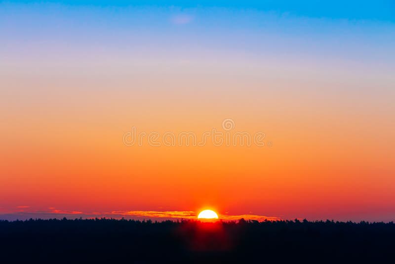 Sun Over Horizon, Sunset, Sunrise Stock Photo - Image of happy, hope ...