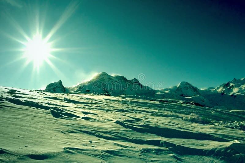 Sun over mountains stock image. Image of summit, white - 11287231