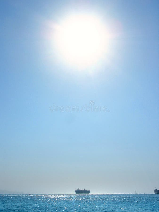 Sun over sea stock image. Image of heaven, coastline, bright - 3857897