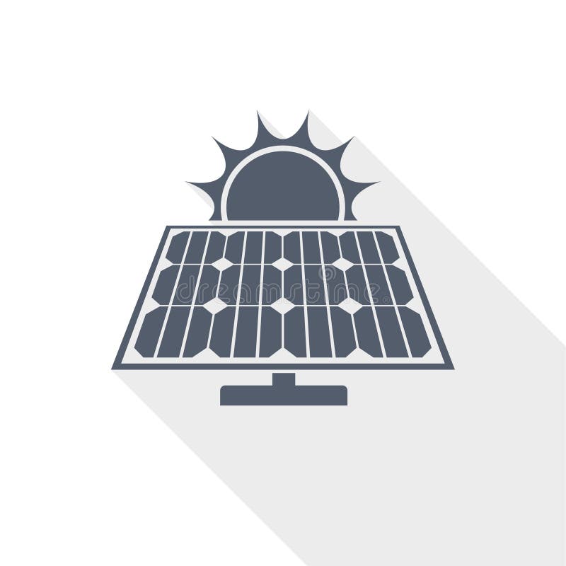 Solar Panel, Clean Energy, Power Vector Icon Set, Red, Blue, Green and ...