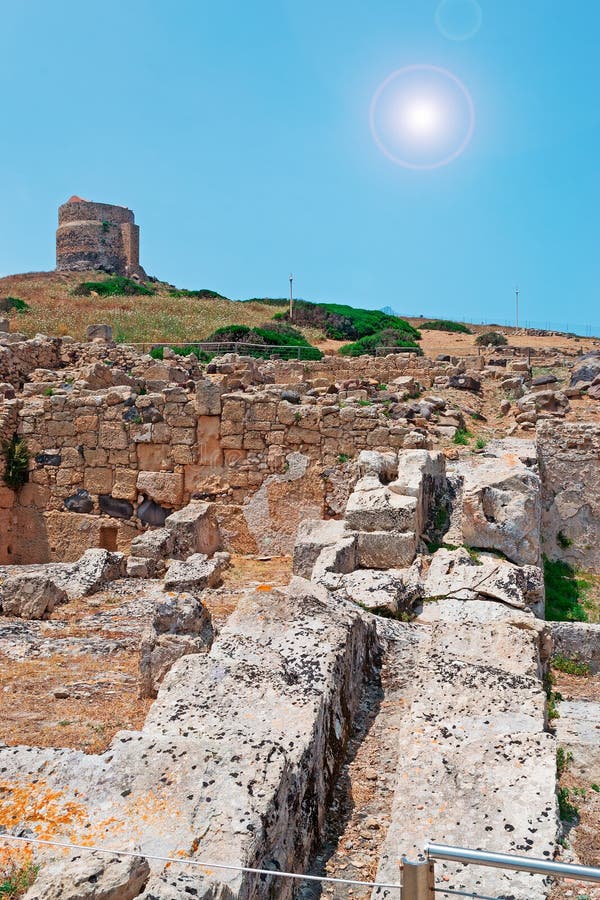 Sun over Tharros stock image. Image of mediterranean - 32176425