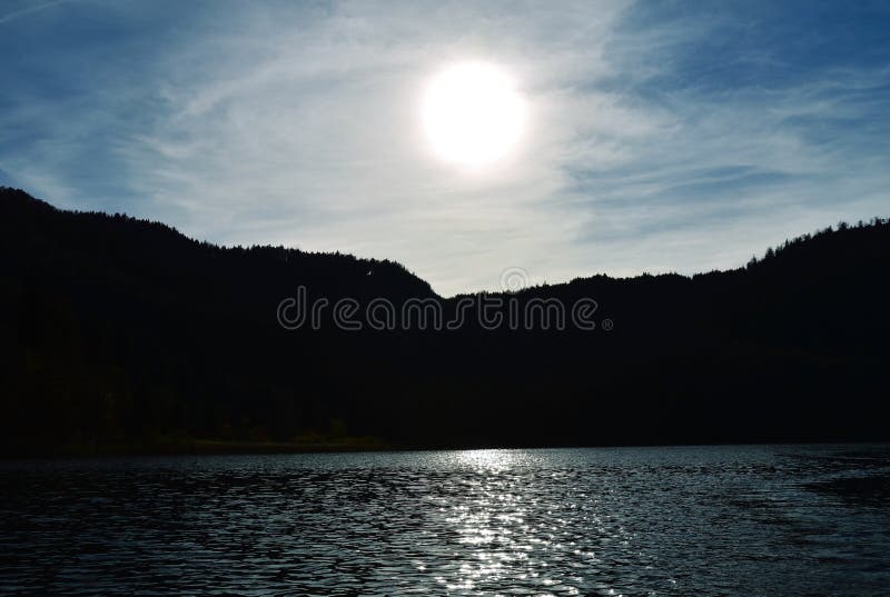 Sun Overshadowing the Bavarian Forest Stock Image - Image of alpsee ...