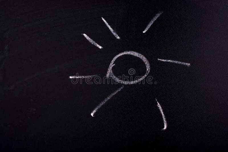 Sun Painted on a Blackboard with a White Chalk Stock Image - Image of ...