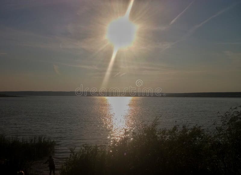 Sun path in the water stock photo. Image of shore, path - 151224332