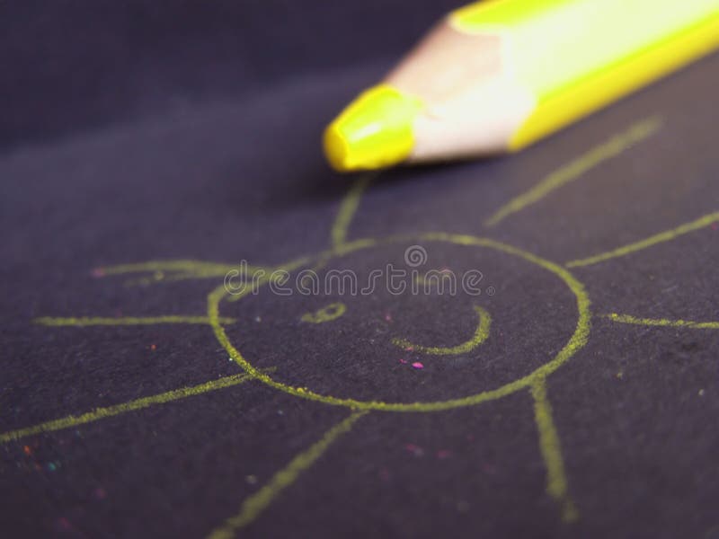 Sun and pencil stock photo. Image of summer, july, coloured - 7243298