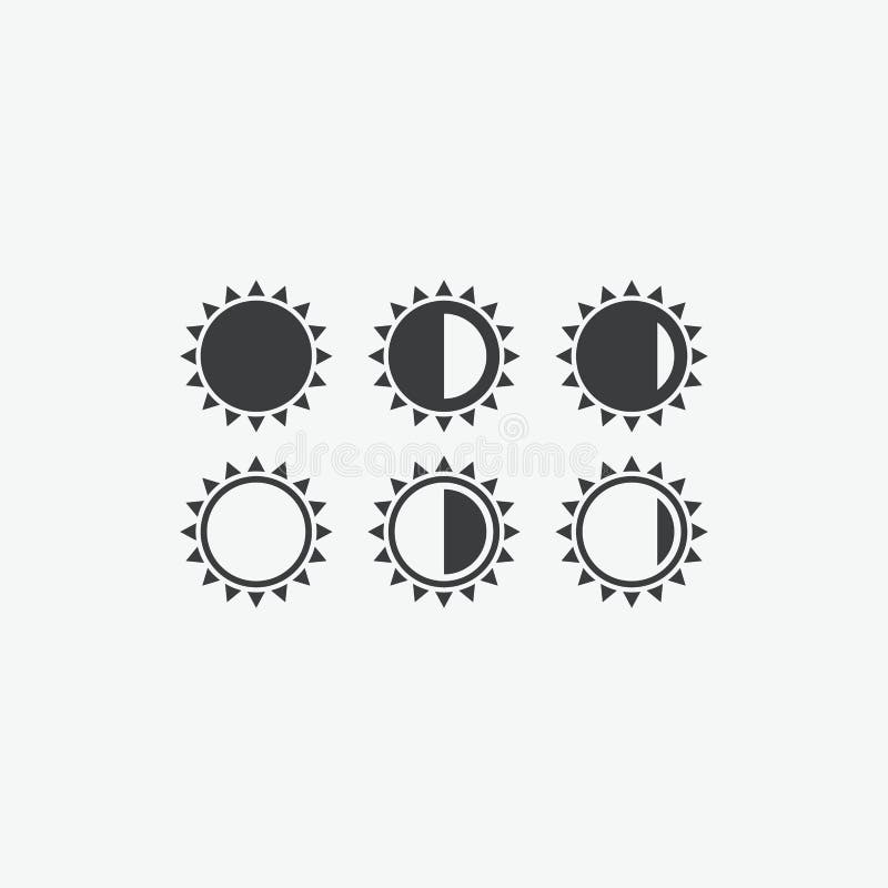Sun Phases Vector Icon stock vector. Illustration of phases - 240425551