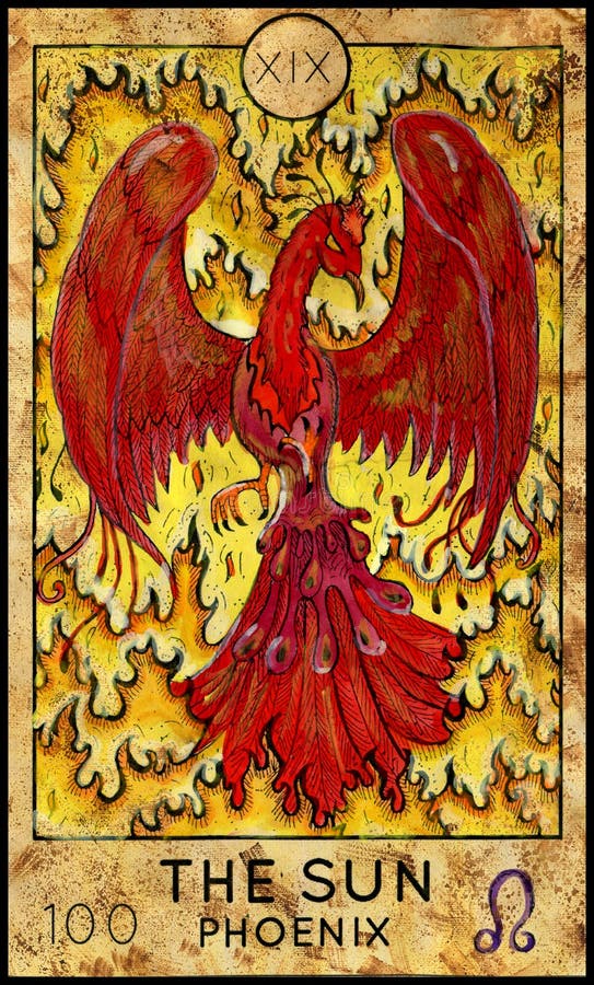 Sun phoenix stock abbildung. Illustration von vermögen - 100243668