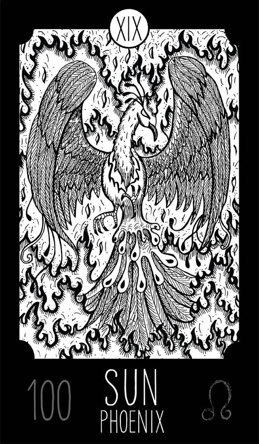 Sun phoenix stock abbildung. Illustration von vermögen - 100243668