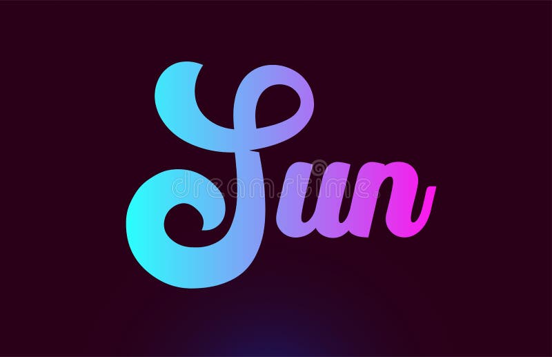 Sun Pink Word Text Logo Icon Design for Typography Stock Illustration ...